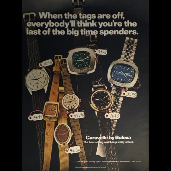 Bulova | Art | 968 Caravelle By Bulova Watches Print Ad Vintage Jewelry ...